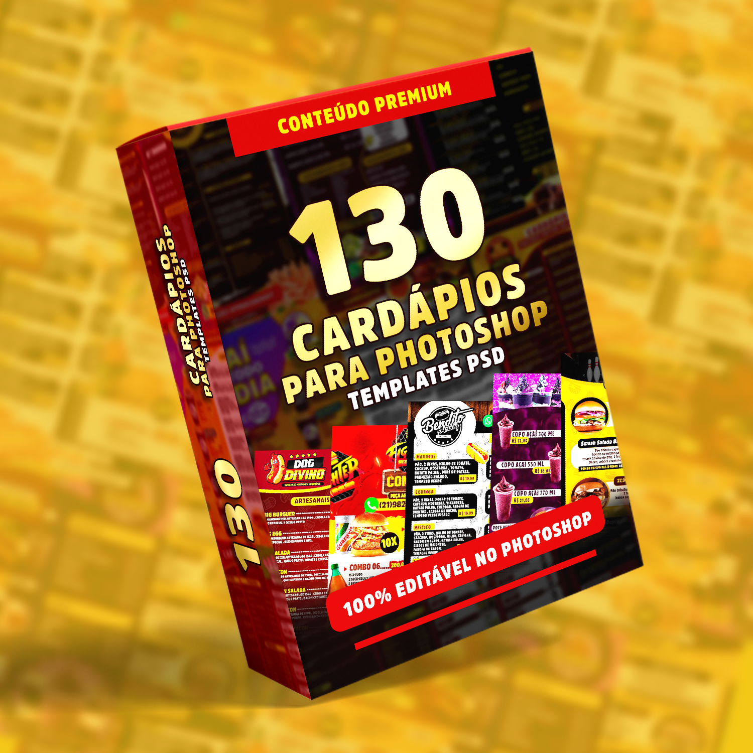 Pack 130 Cardápios PSD Premium