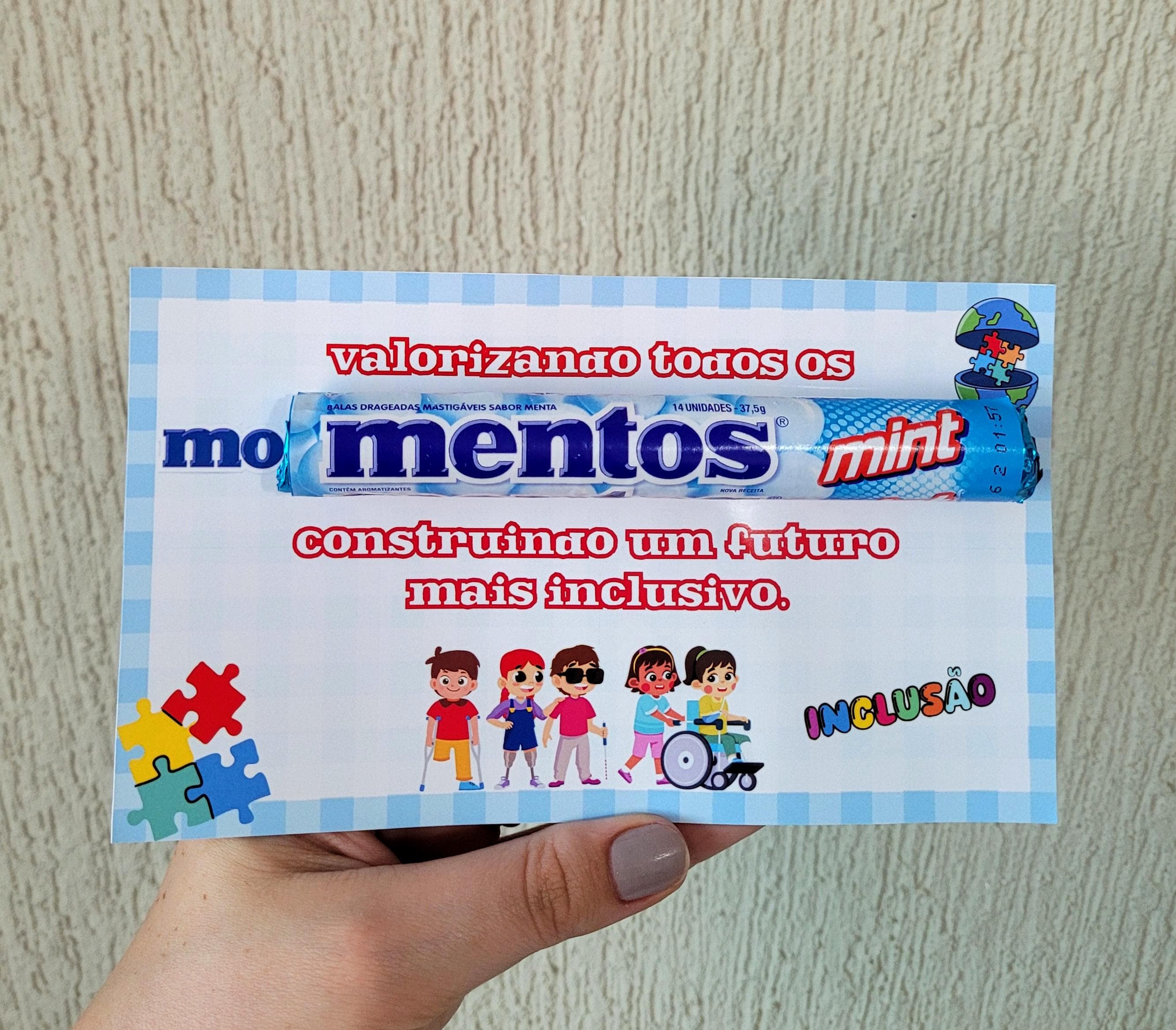 LEMBRANCINHA CARTÃO INCLUSÃO MENTOS - Crislaine cristina | Hotmart