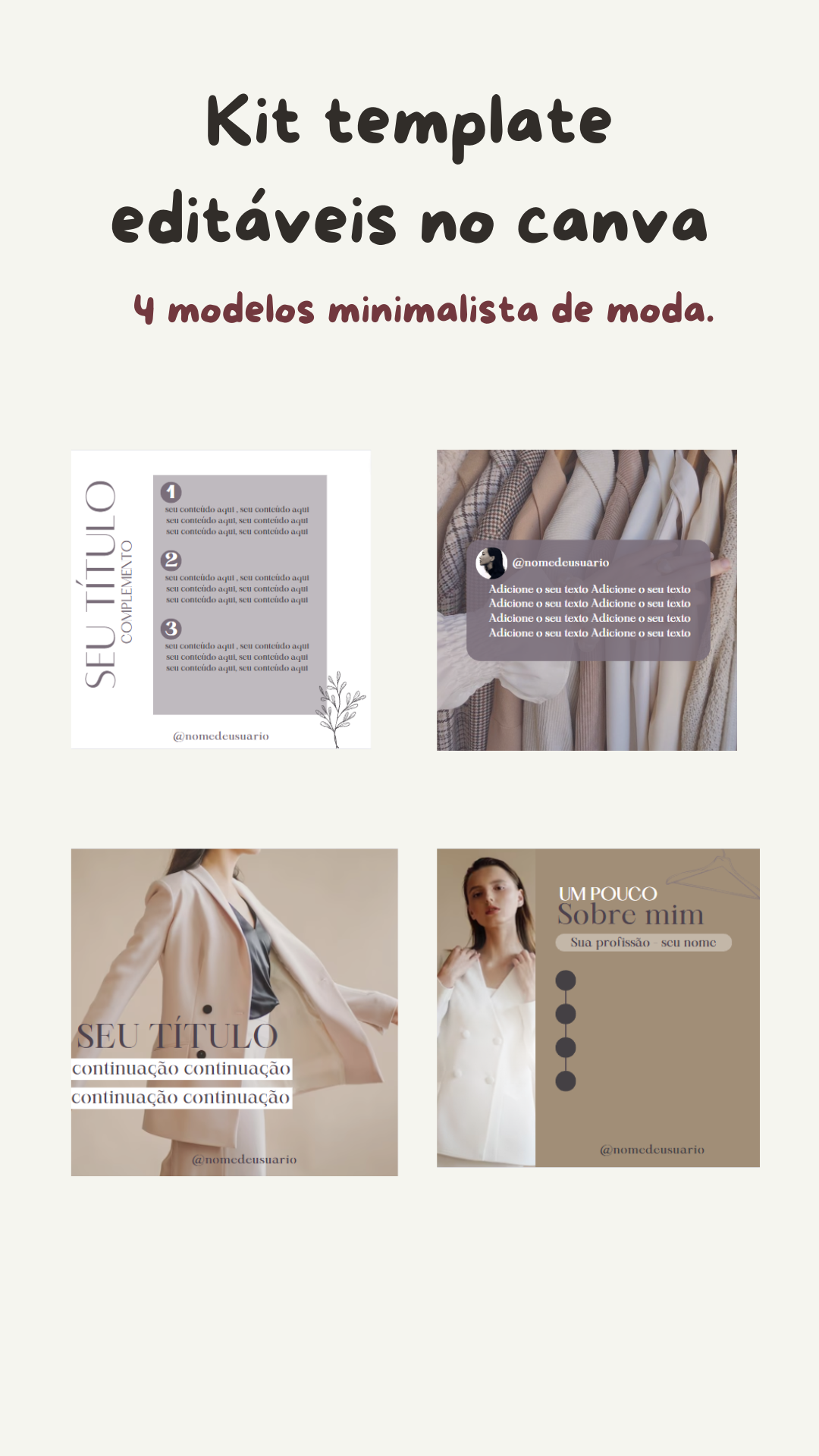 Kit templates editáveis no canva para empreendedoras. - Maria Eduar...