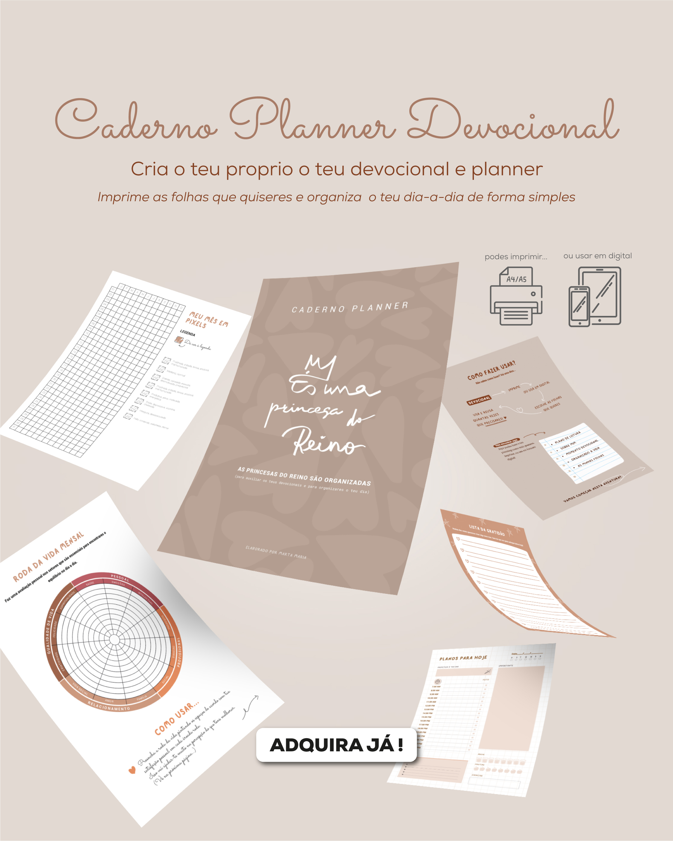 Caderno Planner Devocional - Marta Maria | Hotmart