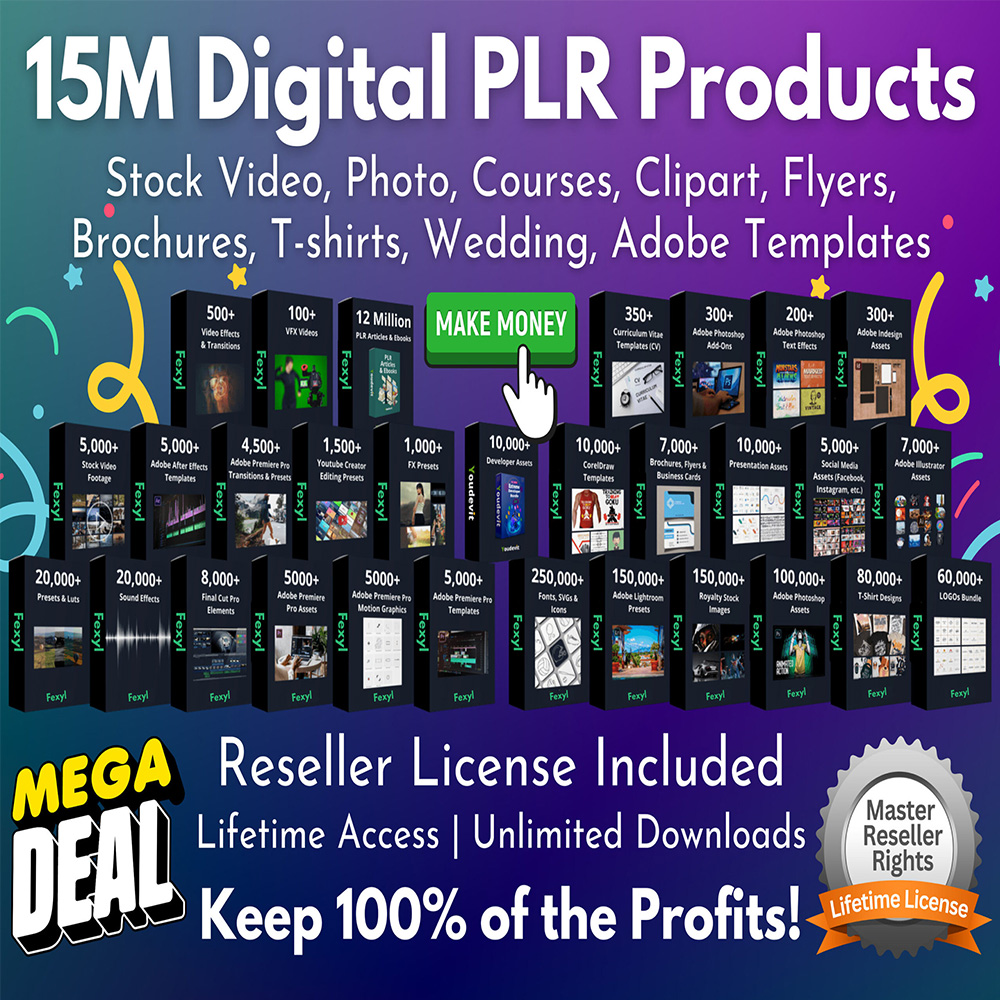 15+ Million Digital Products PLR Bundle with resell right (eBooks ...