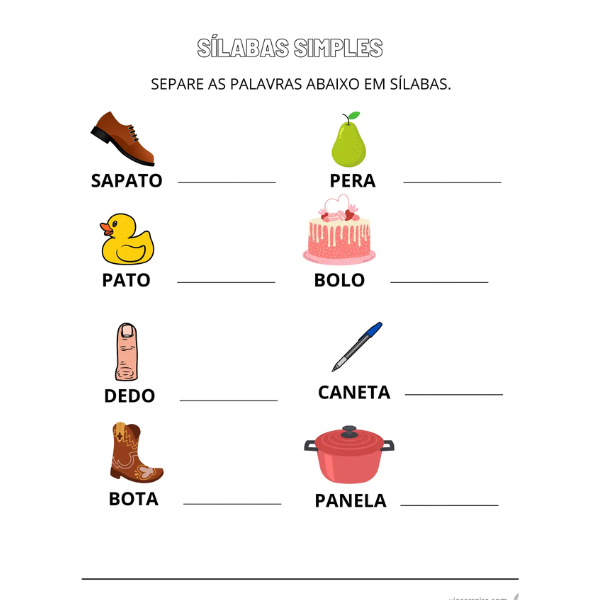 Atividades separando as silabas - Maria Natália | Hotmart