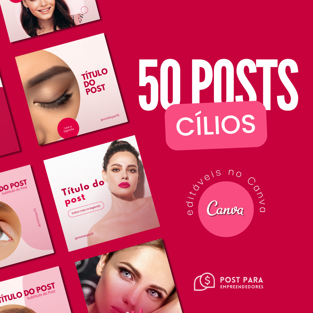 Pack de Postagens | Cílios | Post para Empreendedores - Post para E...