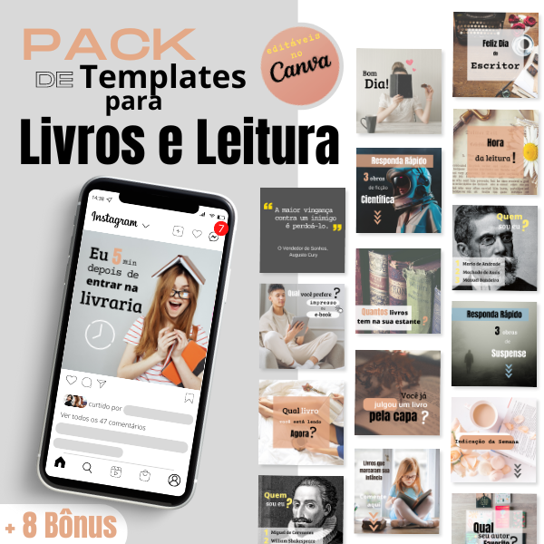 Pack de Templates Livros e Leitura - Patricia Nishida | Hotmart