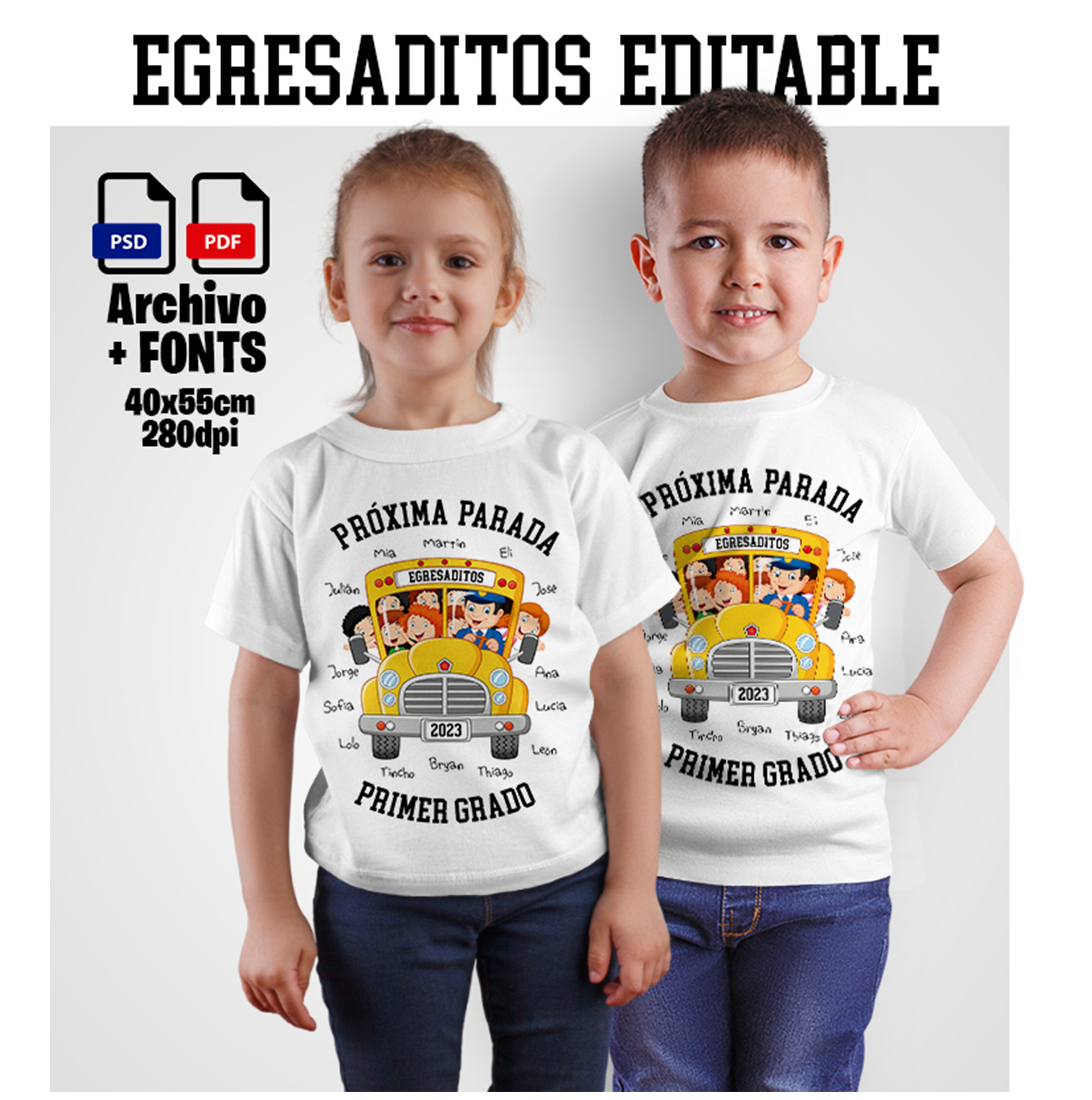 Diseño Egresaditos BUS editable + Fuentes - Cesar BENEGAS | Hotmart
