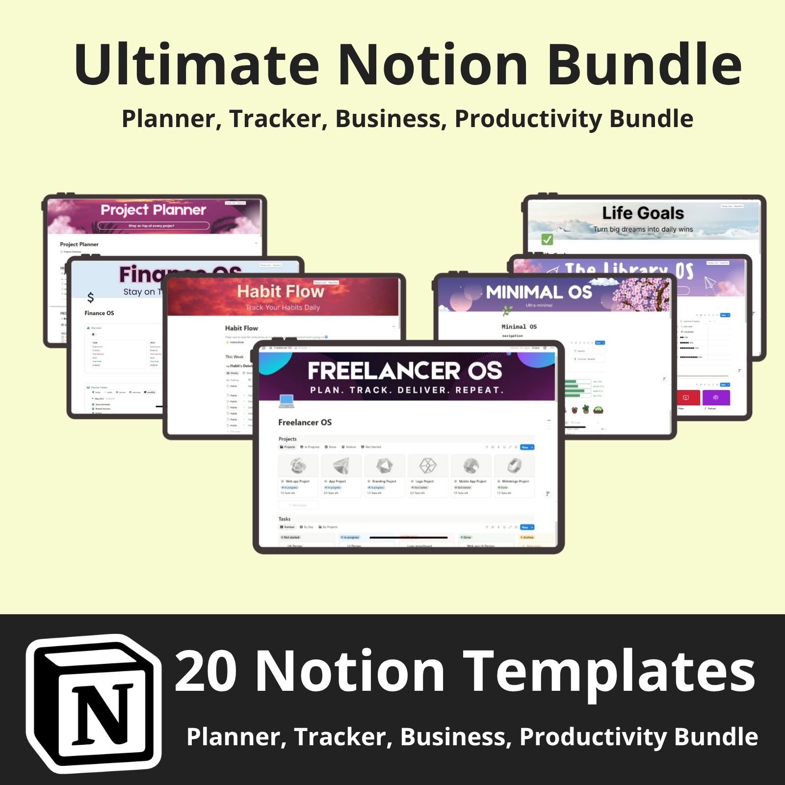 Ultimate Notion Bundle - 20 Templates - Yanis Djbali | Hotmart