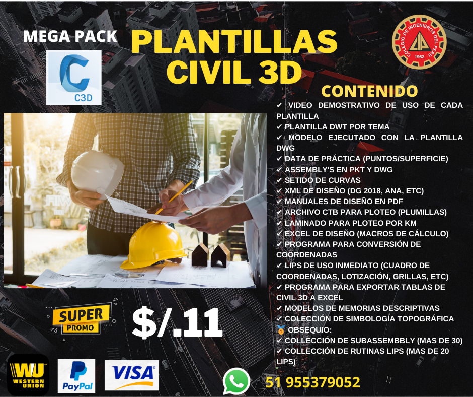 PLANTILLAS CIVIL 3D - ERICK HOLGER PEREZ MESCCO | Hotmart