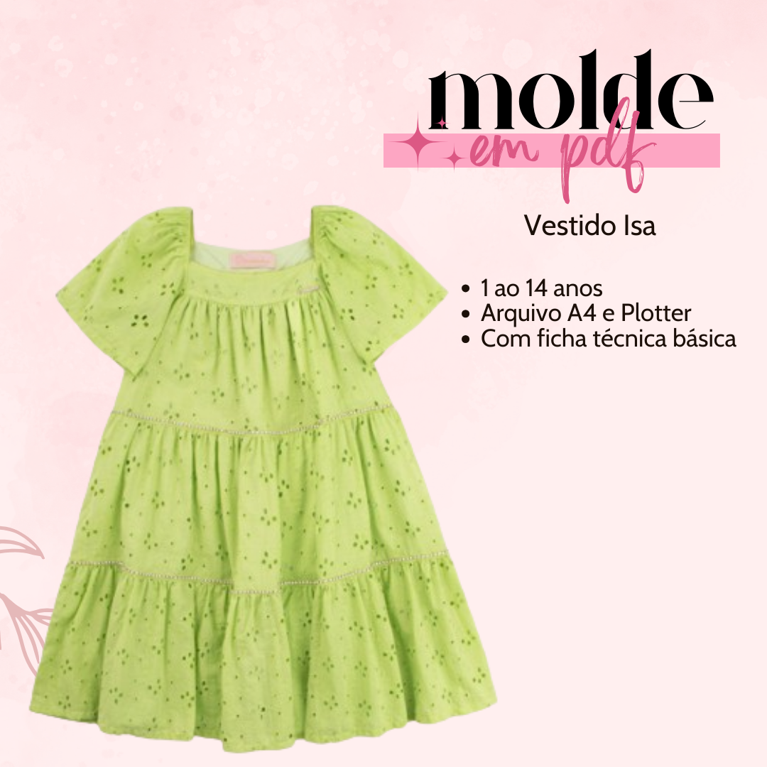 molde vestido Isa - TALITA MOLDES | Hotmart
