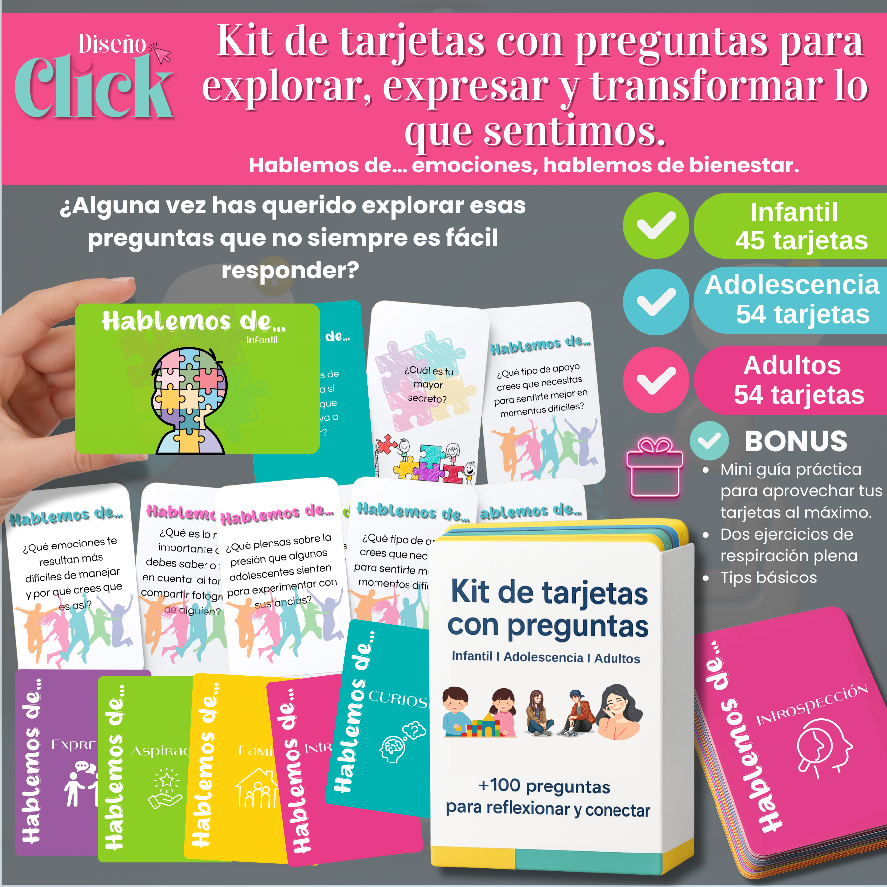 Hablemos de …(kit de tarjetas para explorar, expresar y transformar...