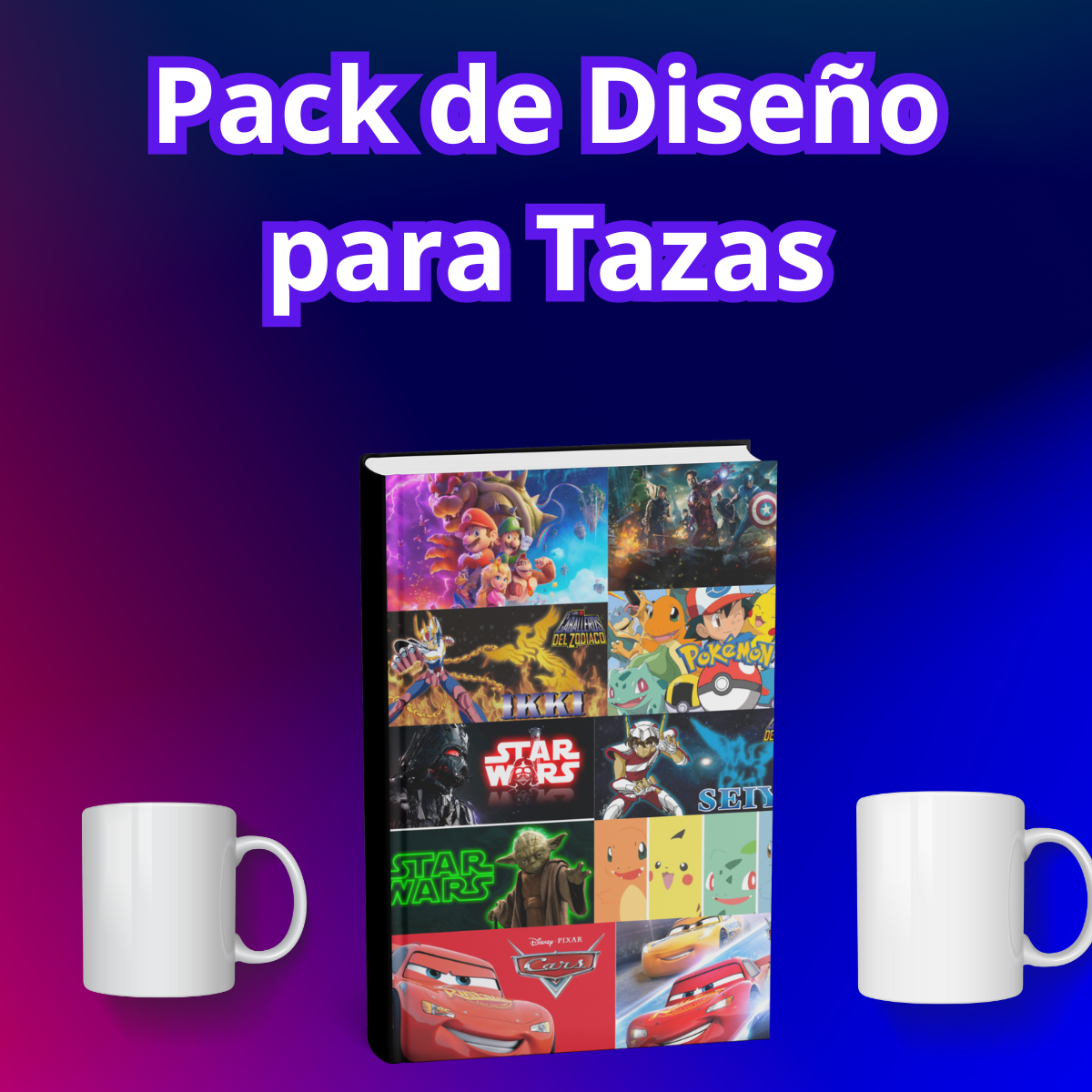 Pack de +25 Diseños para Tazas: Sublimación con Temas Variados - Ve...