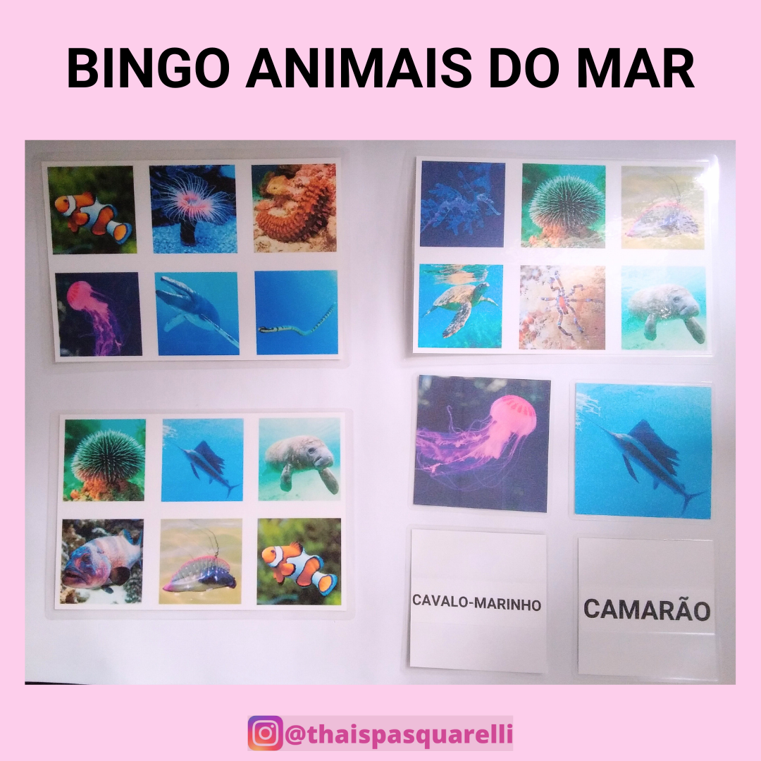 BINGO ANIMAIS DO MAR - ALFABETIZAÇÃO - Thais Pasquarelli dos Santos...