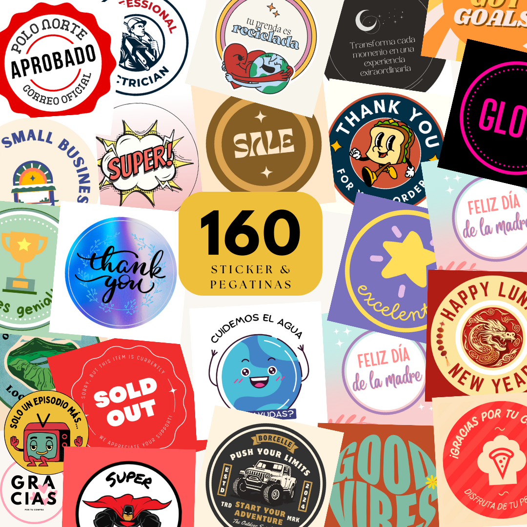 Kit Pegatinas & Sticker Digitales Varios 160 Diseños - Jhean Carlos...
