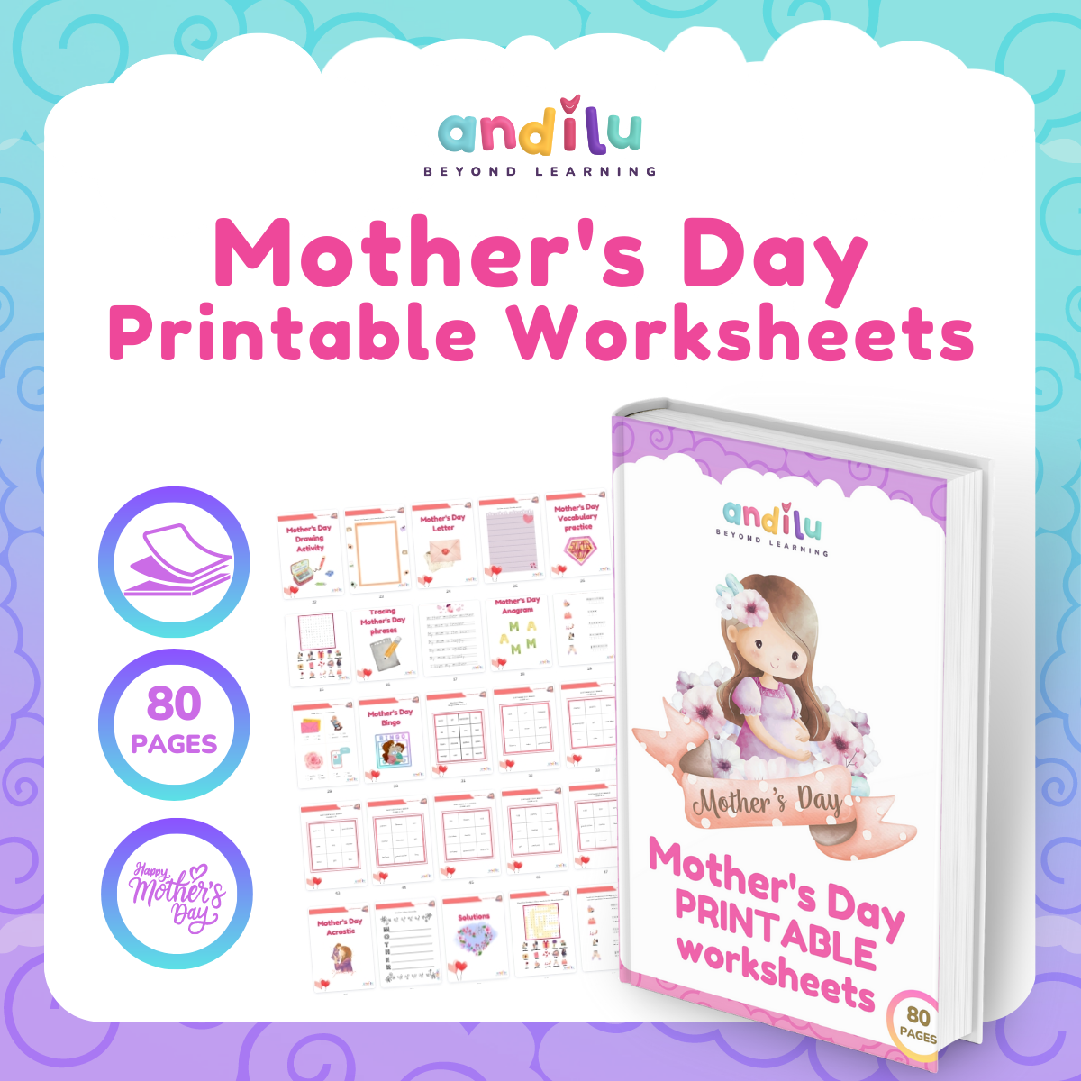 Hojas de trabajo imprimibles para el día de la madre - Andilu Beyon...