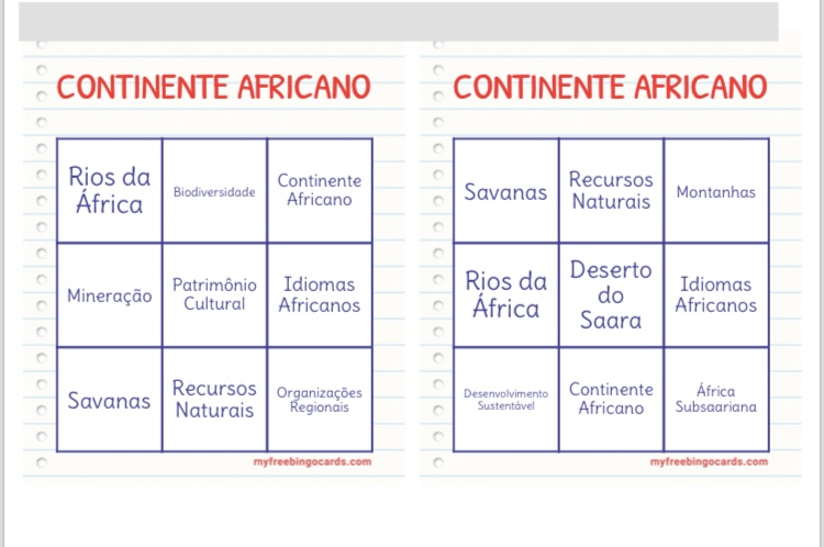 BINGO DE GEOGRAFIA CONTINENTE AFRICANO - MD PEDAGÓGICO | Hotmart
