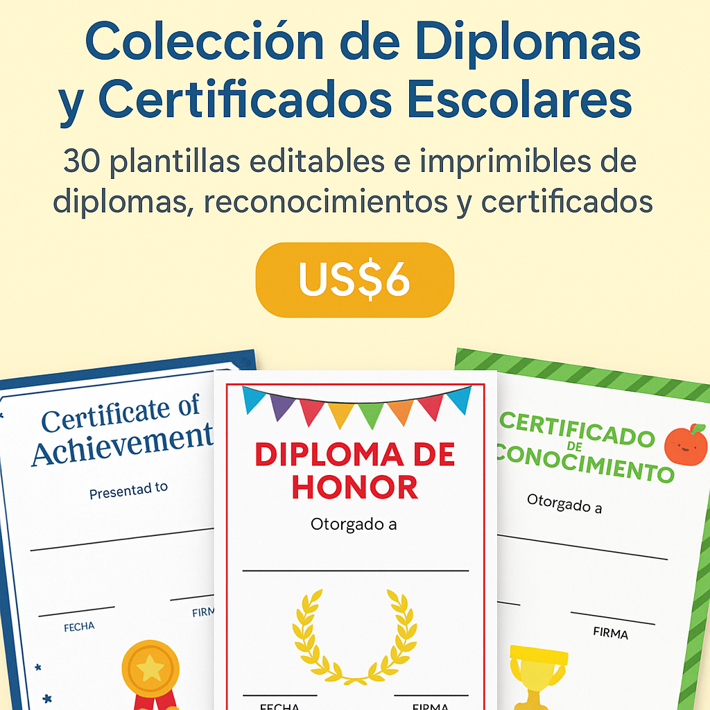 Colección de Diplomas y Certificados Escolares - SAPIENS360 | Hotmart