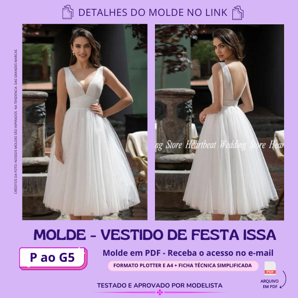 MOLDE VESTIDO DE FESTA ISSA - Bora costurar | Hotmart