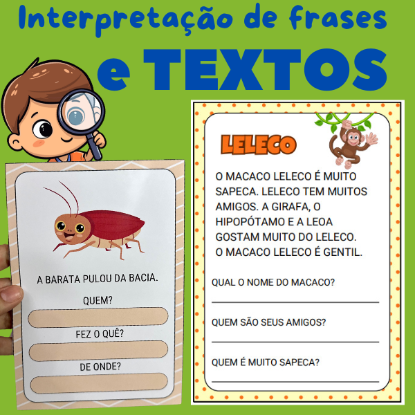 Combo Interpretação de frases e textos - Atividades Educação Infant...