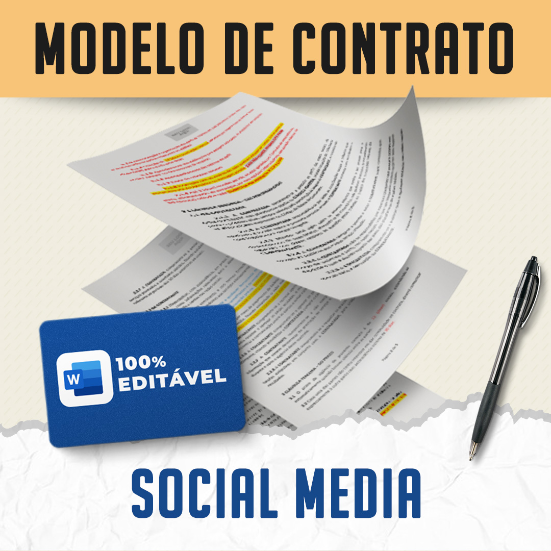 Modelo de Contrato de Social Media 100% Editável Pronto para Usar
