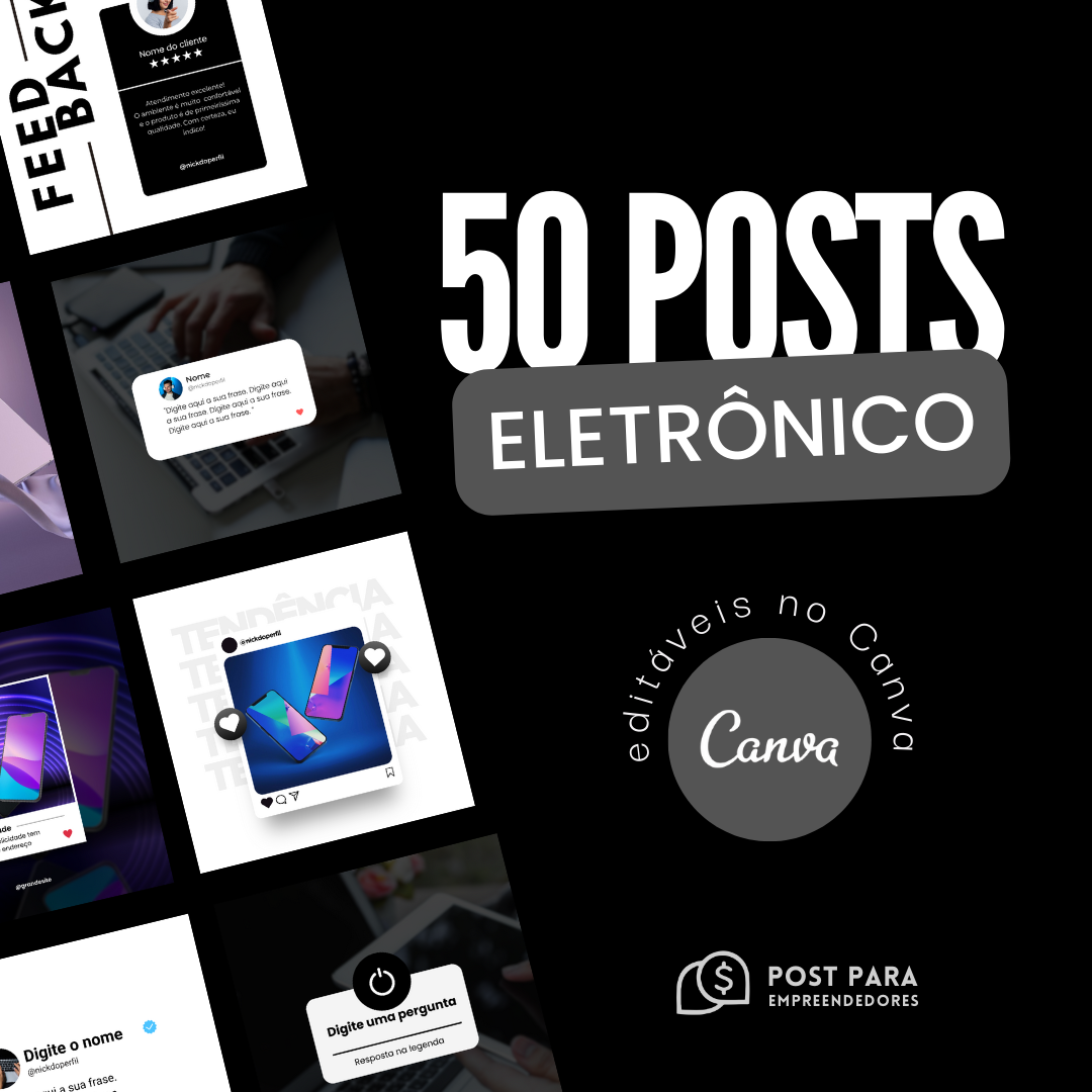 Pack de Postagens | Eletrônicos | Post para Empreendedores - Post...