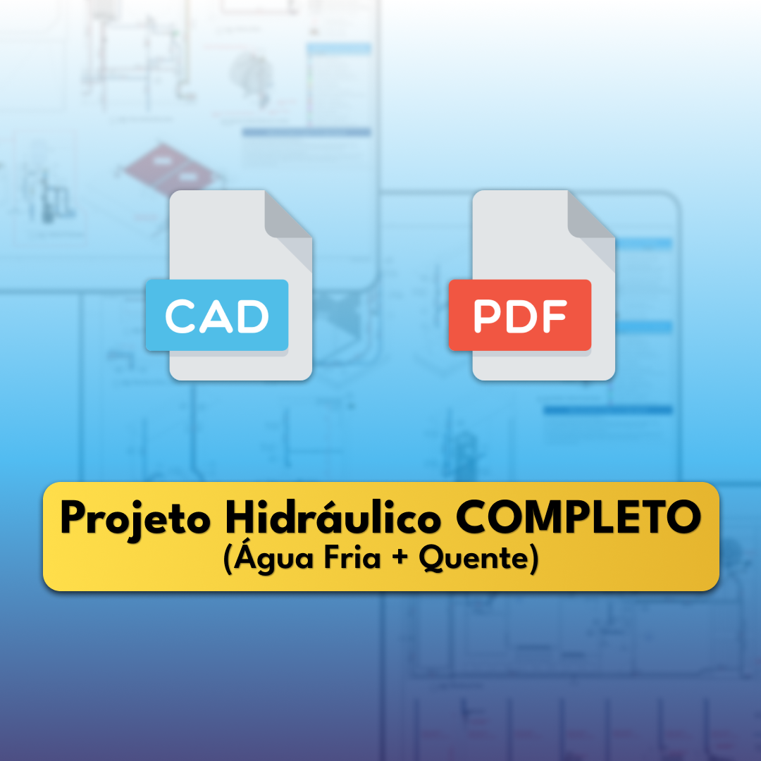 Modelo Completo de Projeto Hidráulico (Água Fria + Quente) em DWG e...