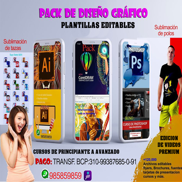 PACK EDITABLES , CURSOS DE DISEÑO GRAFICO Y PLANTILLAS DE EDICION ...