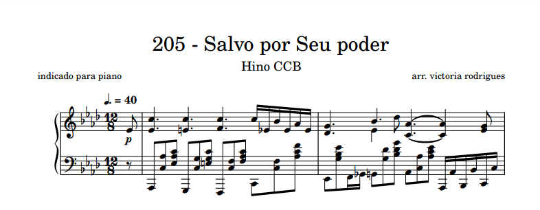 Combo hino CCB 205 - piano e órgão