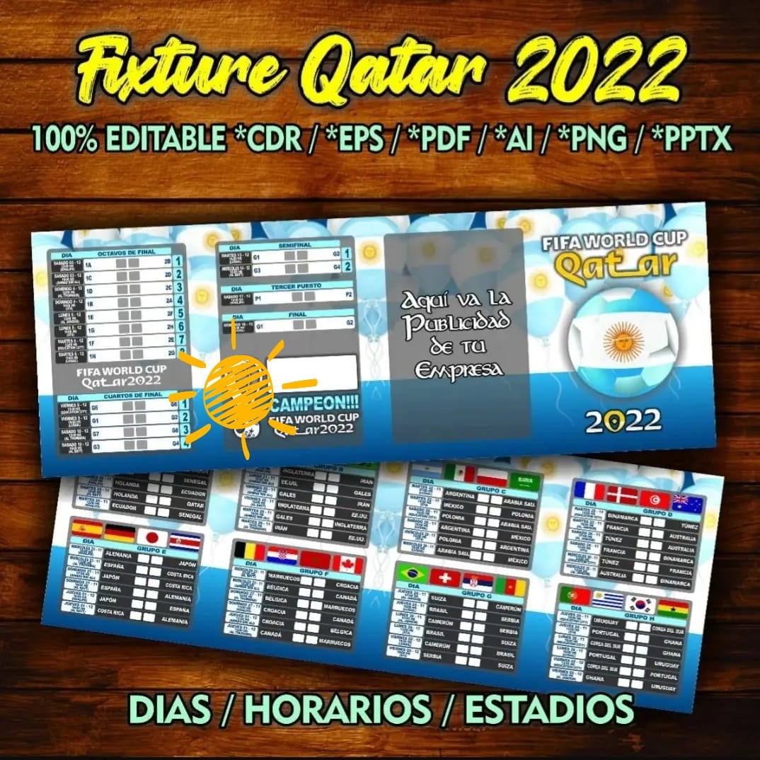 Fixture Qatar 2022 - 100% EDITABLE - ACTUALIZADO 08/2022 - CREATIVE...