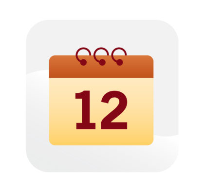 Office Icon Calendar Number 12
