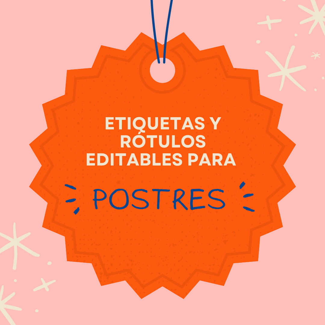 Etiquetas y Rótulos Editables para Postres - Larissa Farias da Rosa...