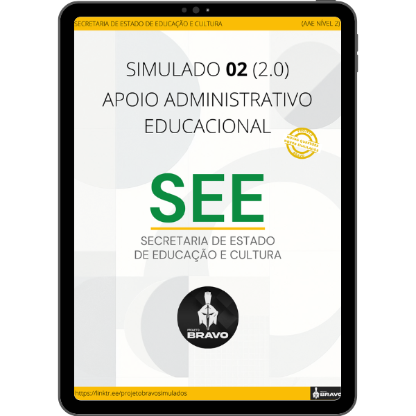 SIMULADO COMENTADO 02 - APOIO ADMINISTRATIVO EDUCACIONAL 2.0 - Mat...