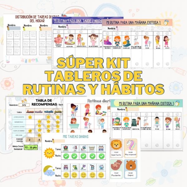 Kit Tableros imprimibles de rutina/hábitos para niños exitosos + ki...