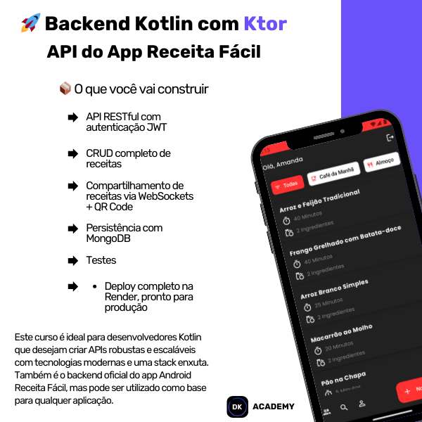 Backend com Ktor – API do Receita Fácil - Daniel Lopes | Hotmart