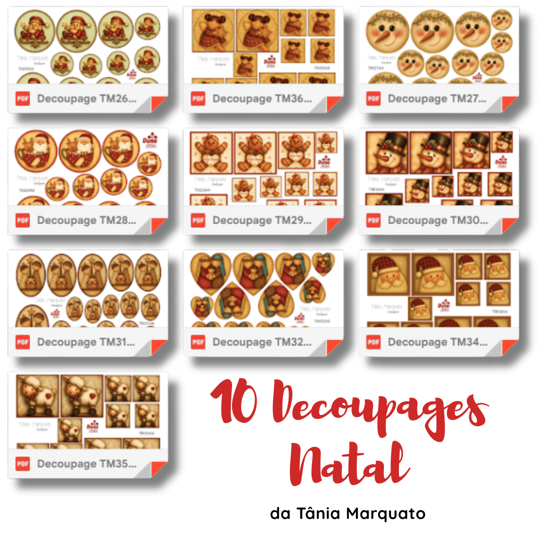10 Decoupagens de Natal Mega Combo da Tânia Marquato