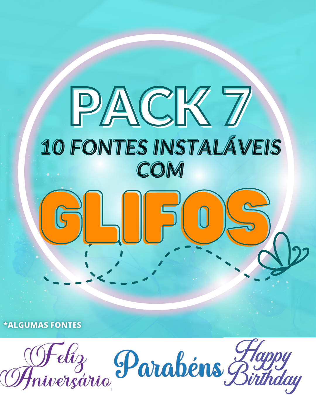 Pack 7 de fontes com glifos
