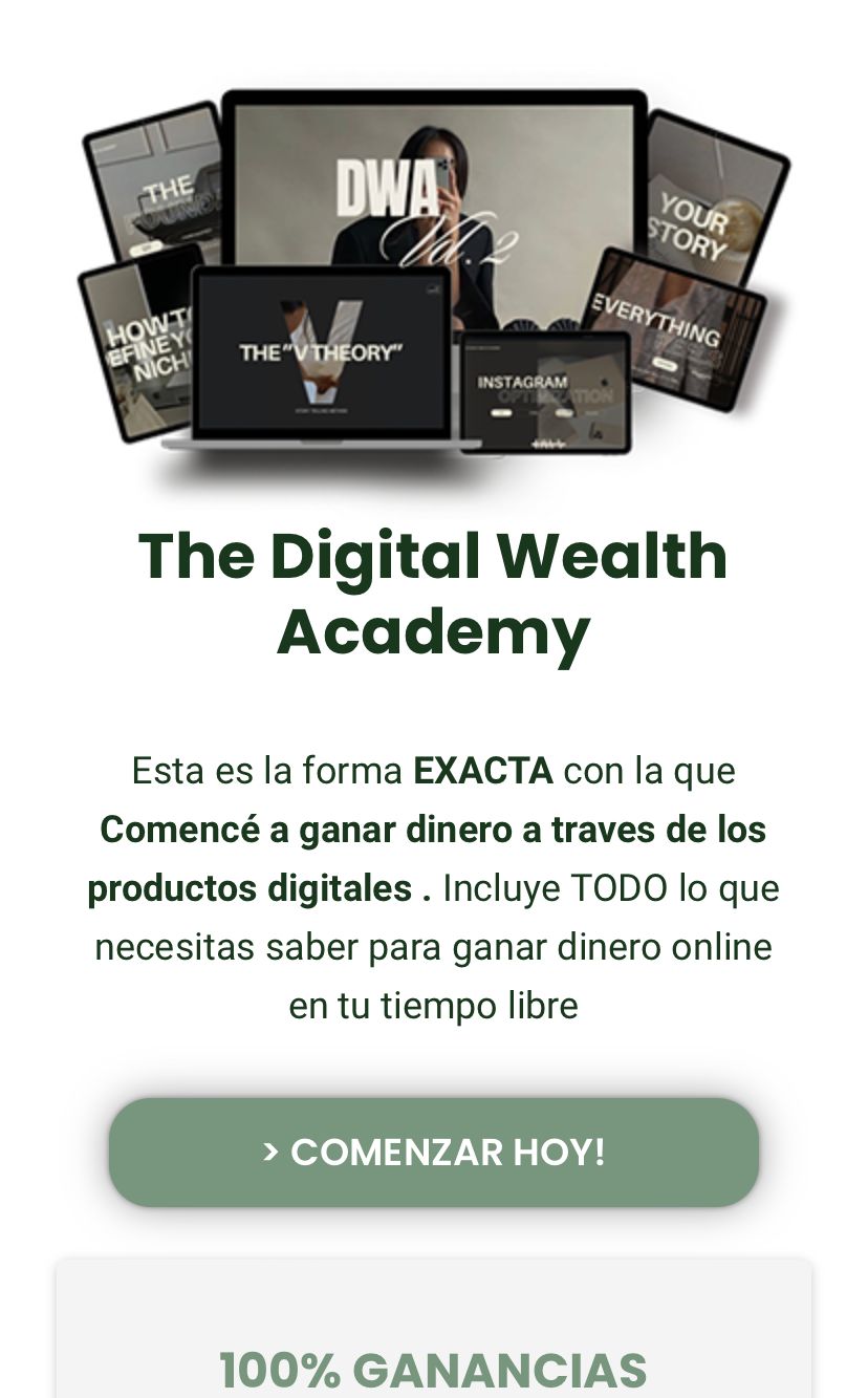 Embudo de Systeme.io para vender el curso Digital Wealth Academy