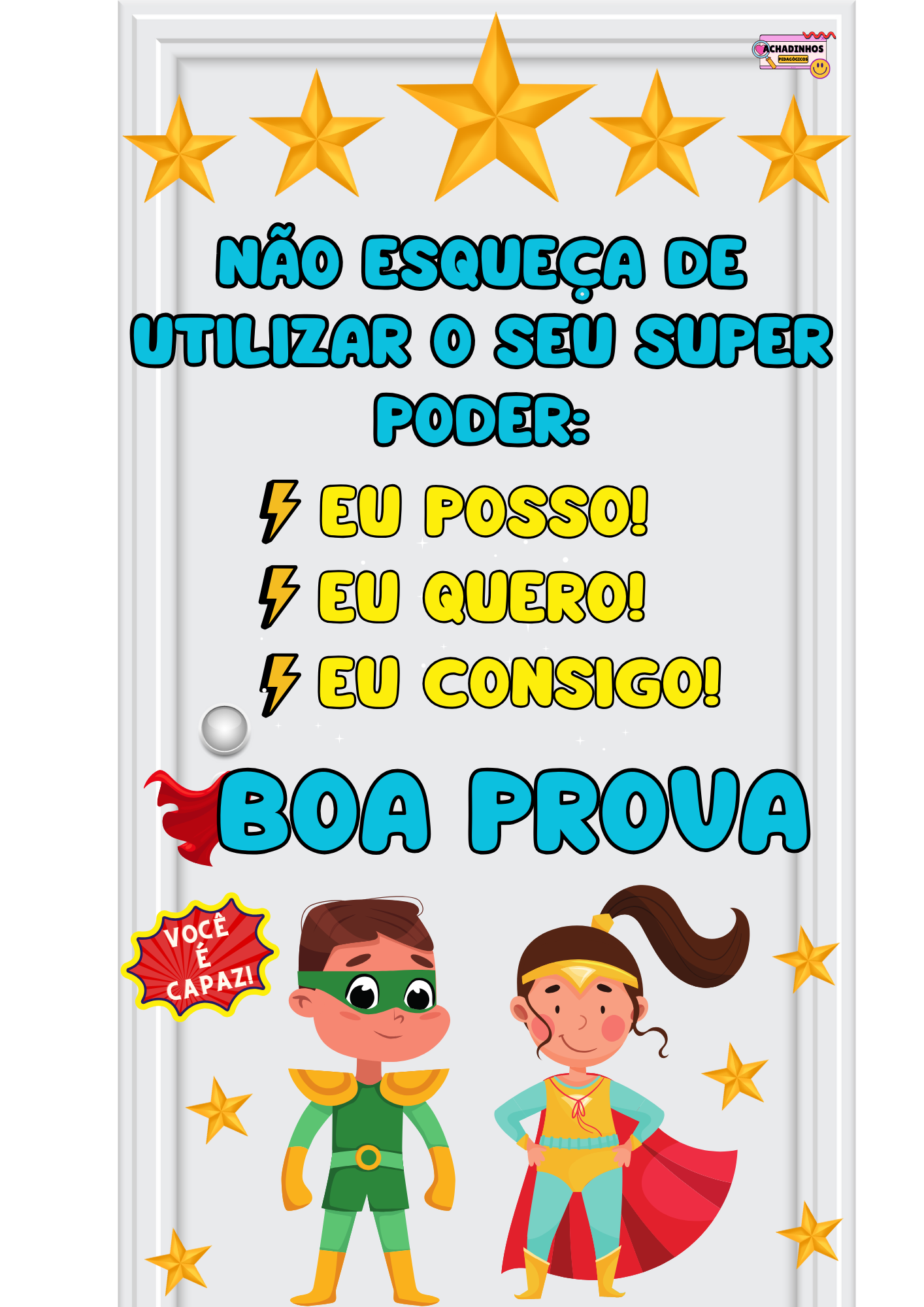 📚 Painel para porta - Boa prova - 🔎🏫📗 Achadinhos Pedagógicos