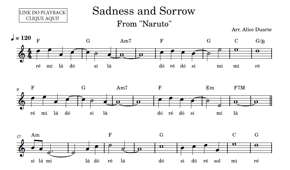 Sadness and Sorrow (From Naruto)- Partitura Facilitada com Playback...