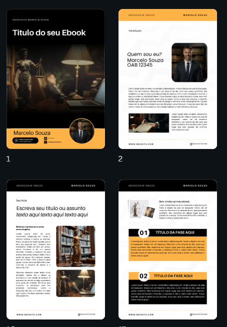 Modelo de Ebook 55 Páginas Advocacia - Canva para empreendedoras