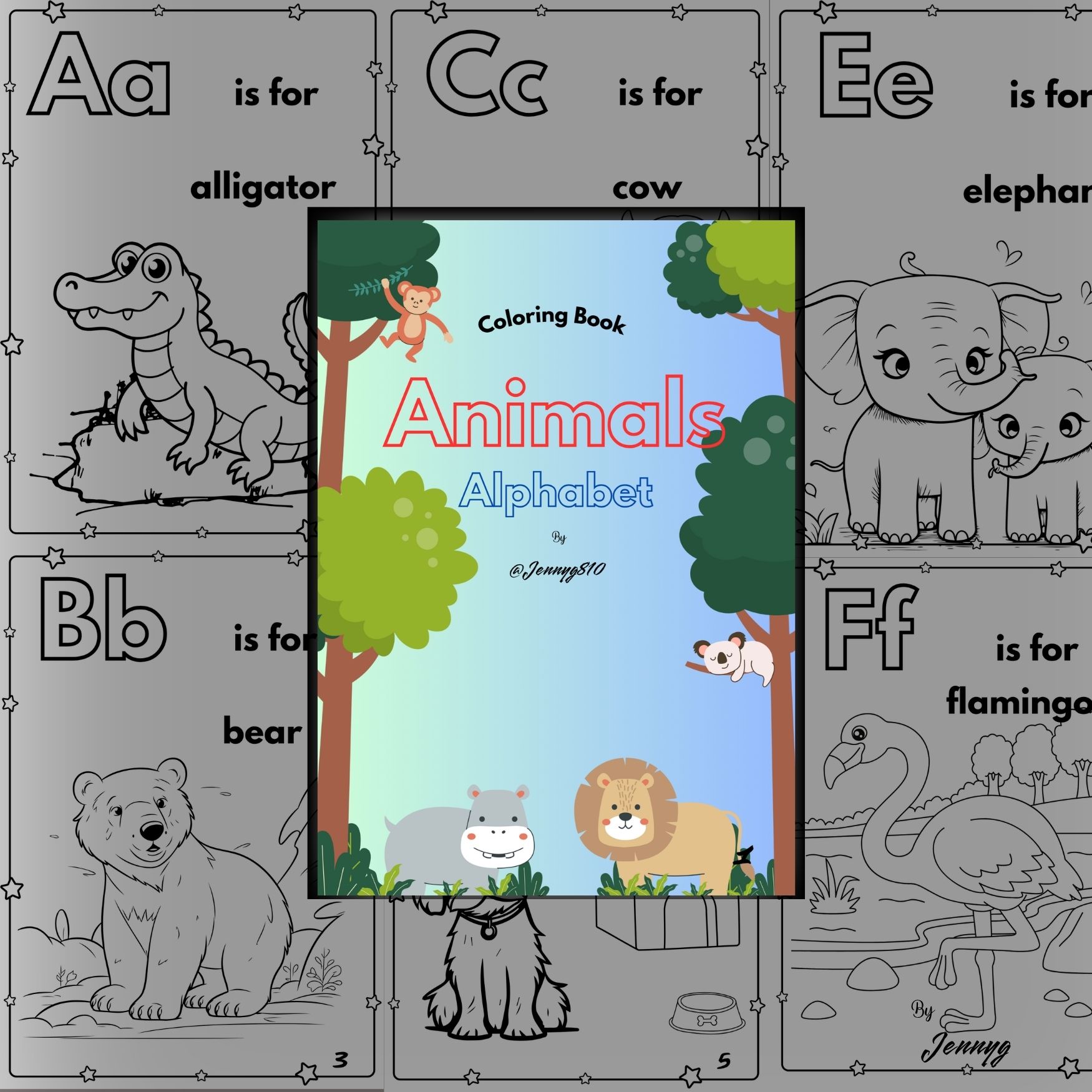Animales alfabéticos: ¡A colorear y descubrir! - Jennyfer Escarlet ...