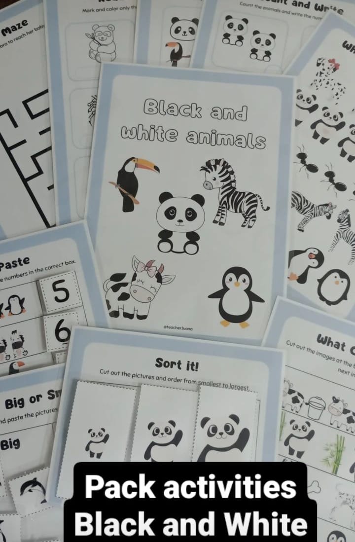 Activities Black and white animals - Luana Marcondes do Amaral