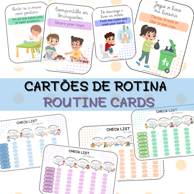 Cartões de rotina | Routine cards - Mariana Barboza | Hotmart
