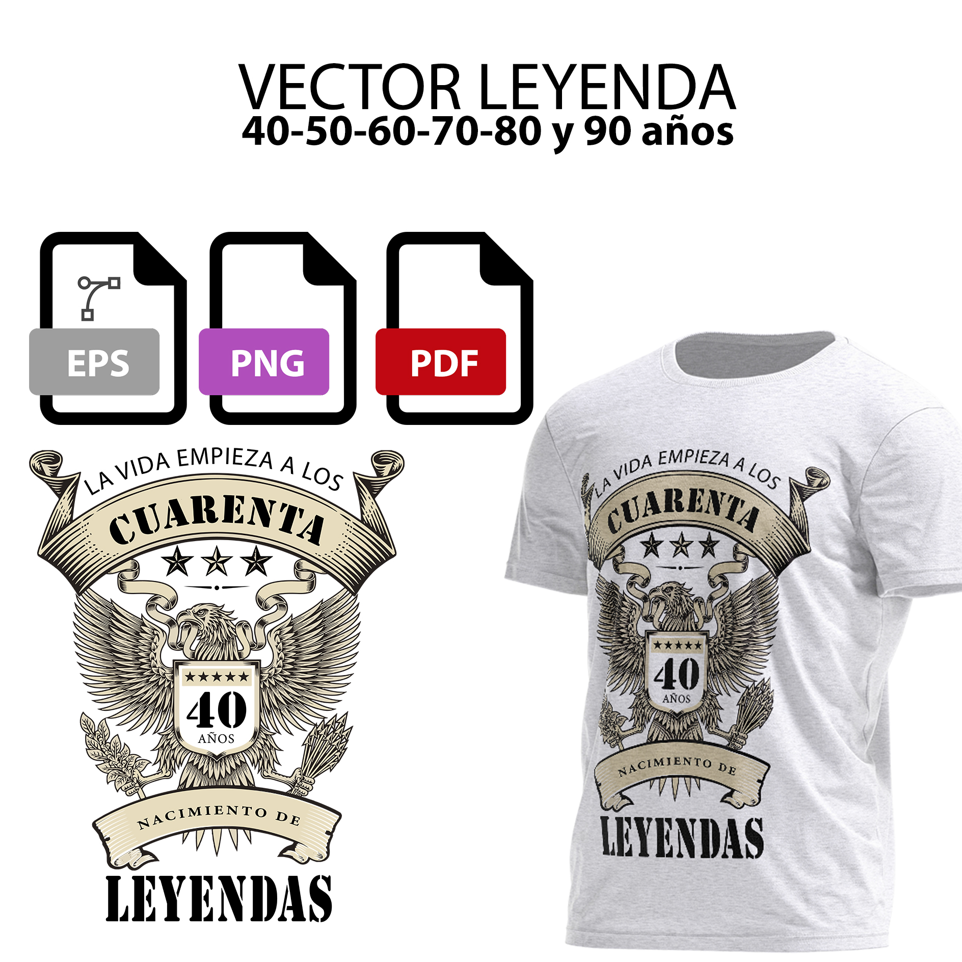 La vida comienza a los... Vector EPS- PDF y PNG - Cesar BENEGAS