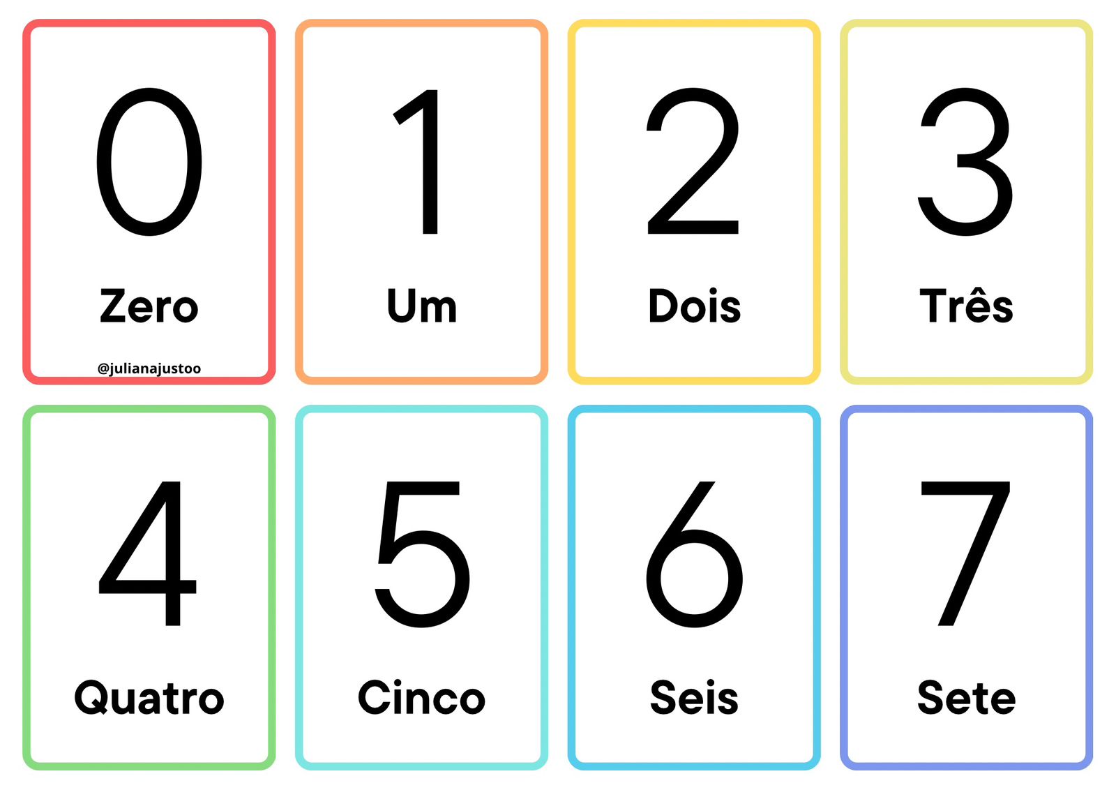 Números de 0-50 letra cursiva e máquina. - Juliana Justo da Silva C...