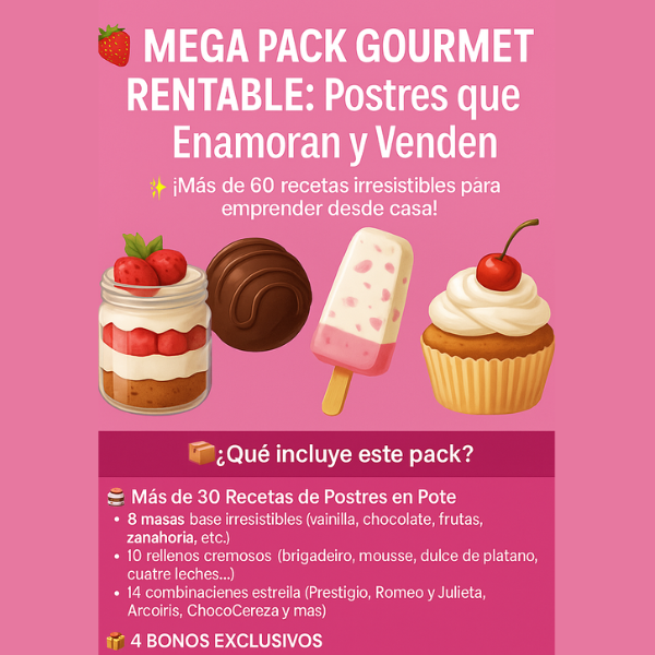 Más de 30 recetas de Postres en Potes + CERTIFICADO