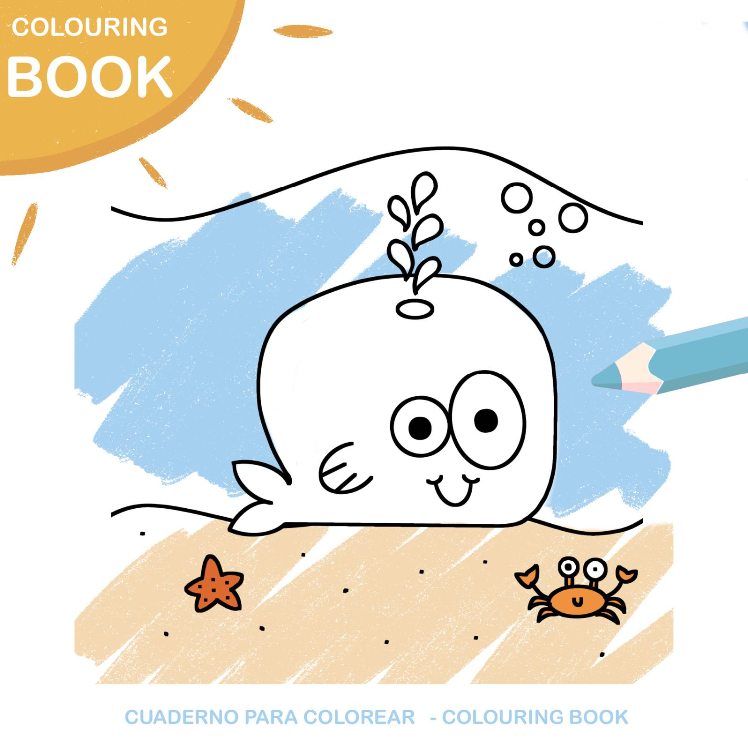 Cuaderno para colorear Animales Marinos (40 hojas de aprendizaje y ...