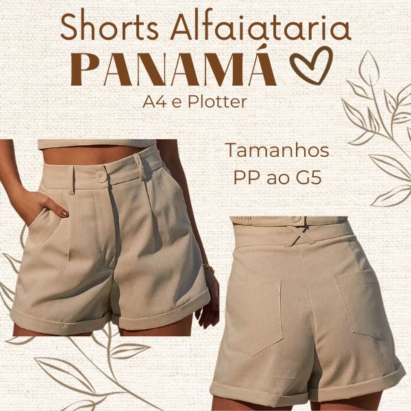 Shorts Alfaiataria Panamá / Molde em PDF - Jaqueline | Hotmart