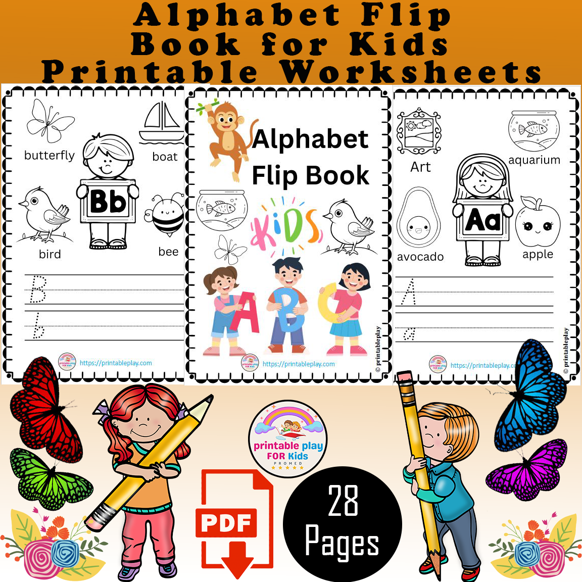 Printable Alphabet Flip Book for Kids