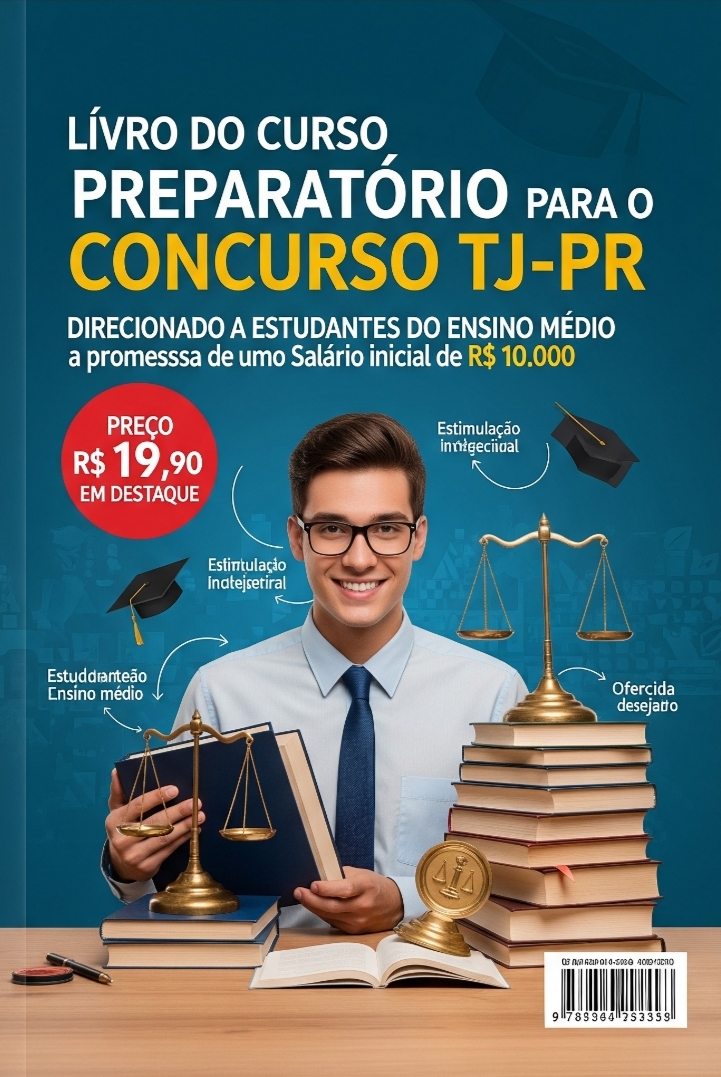 ebooks Curso Preparatório Concurso TJ-PR, Salário inicial 10mil, ensino médio.