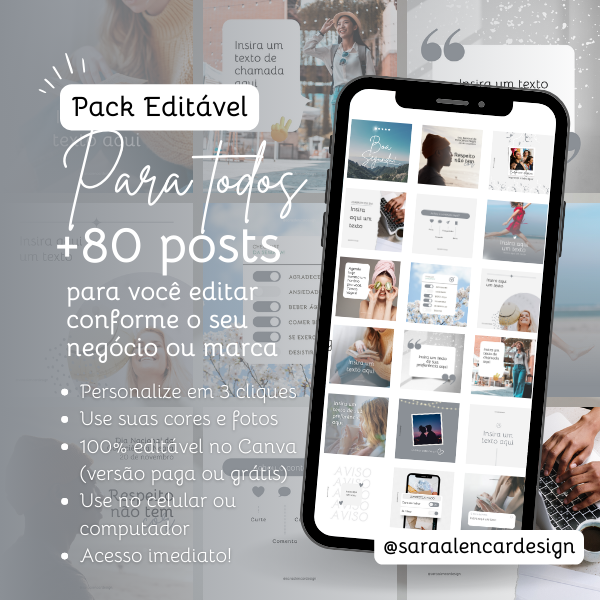 Pack Para Todos - Posts editáveis para o Instagram