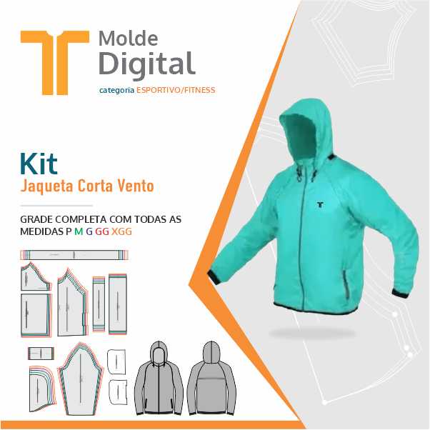 kit molde Digital Jaqueta Corta Vento - Ivan Monteiro | Hotmart
